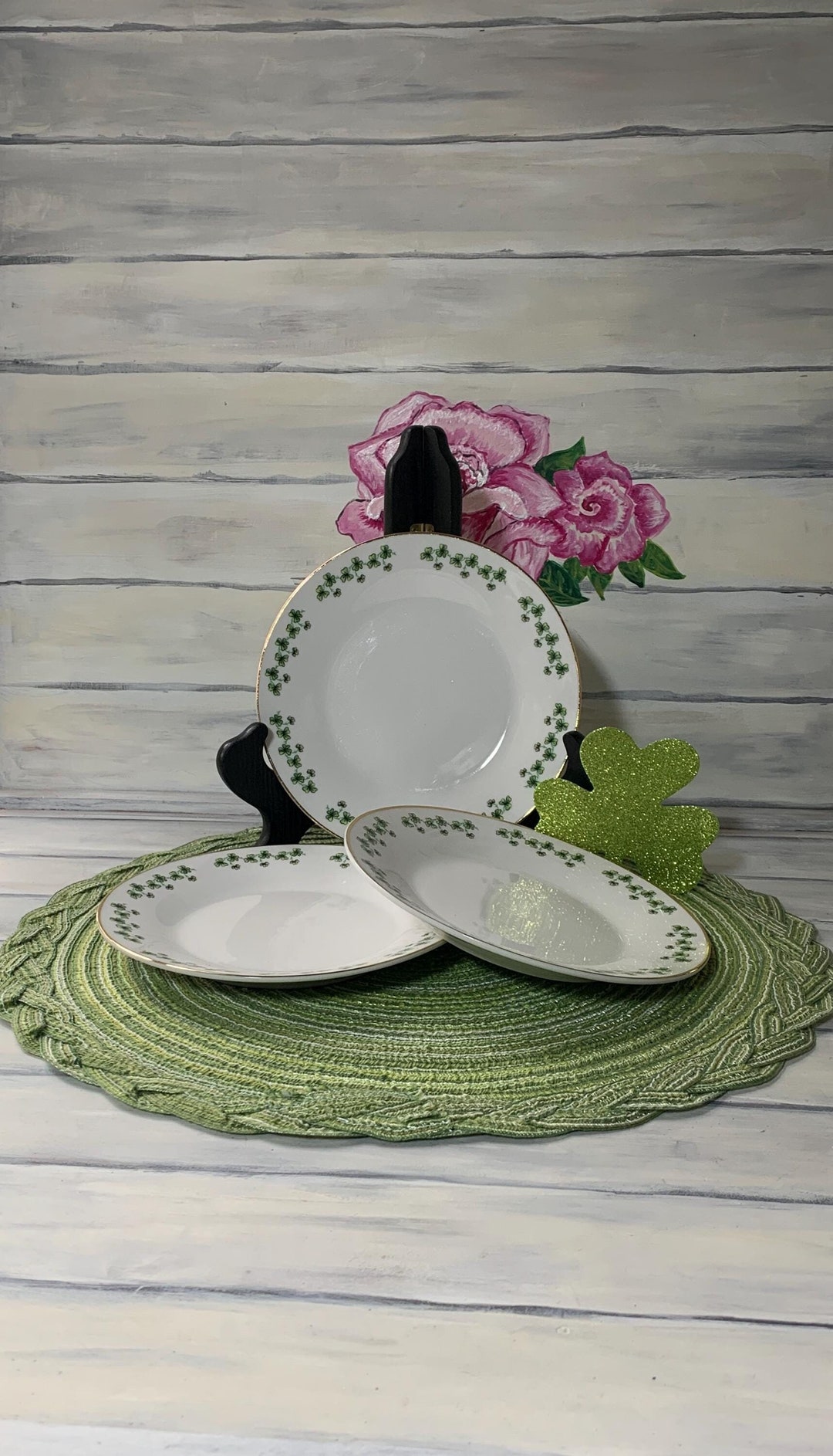 Vintage Claddagh China Shamrock 7 Plate, Made in Ireland, St. Patrick's ...