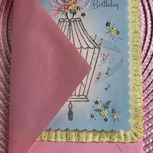 Vintage UNUSED Birthday Greeting Card With Envelope, 1960's Kitschy Mid Century Modern, Embossed ...