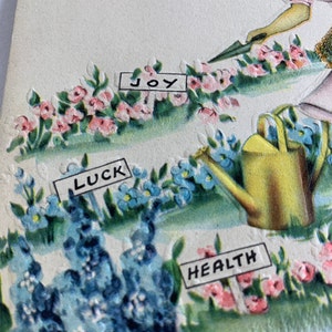 Vintage UNUSED Birthday Greeting Card With Envelope, Kitschy Mid Century Modern, Garden of Joy ...