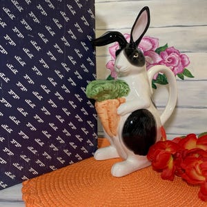 Vintage Fitz and Floyd Bunny Rabbit Pitcher IOB, 1 Qt. Collectible 1987 ...