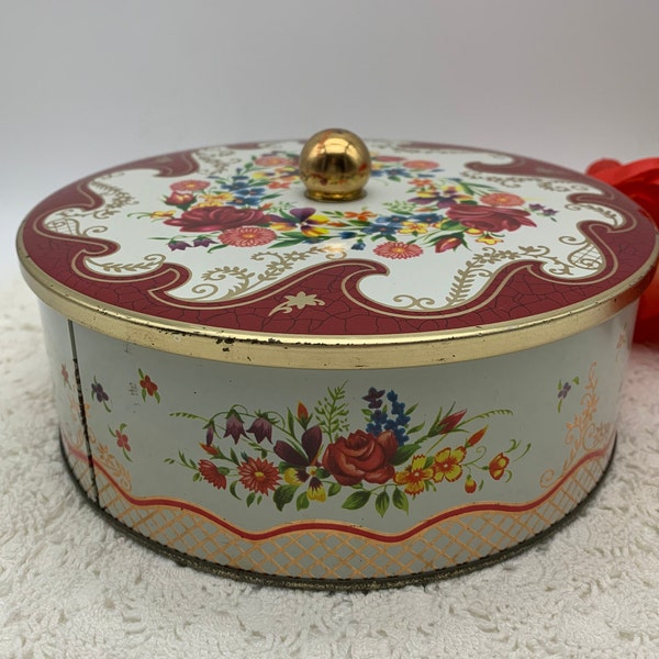 Floral Tin Container - Etsy