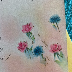 Vintage UNUSED Happy Birthday Greeting Card With Envelope, Kitschy Mid Century Modern, Gold ...