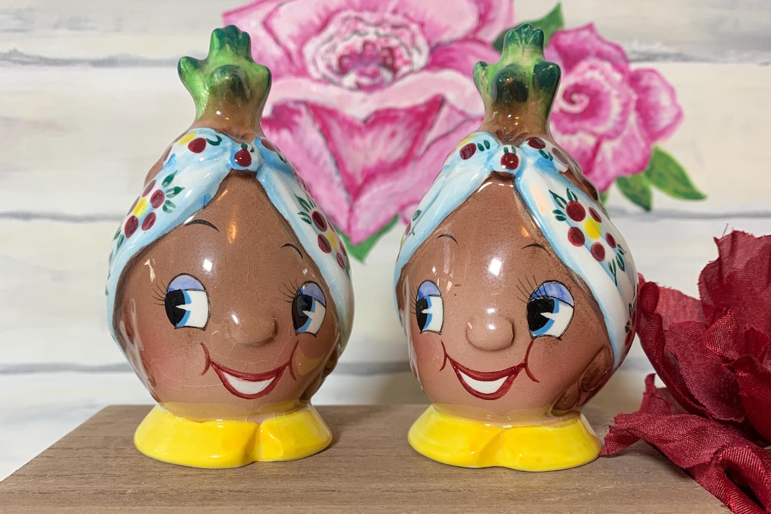 Vintage Minty PY Anthropomorphic Salt and Pepper Shakers, Collectible ...