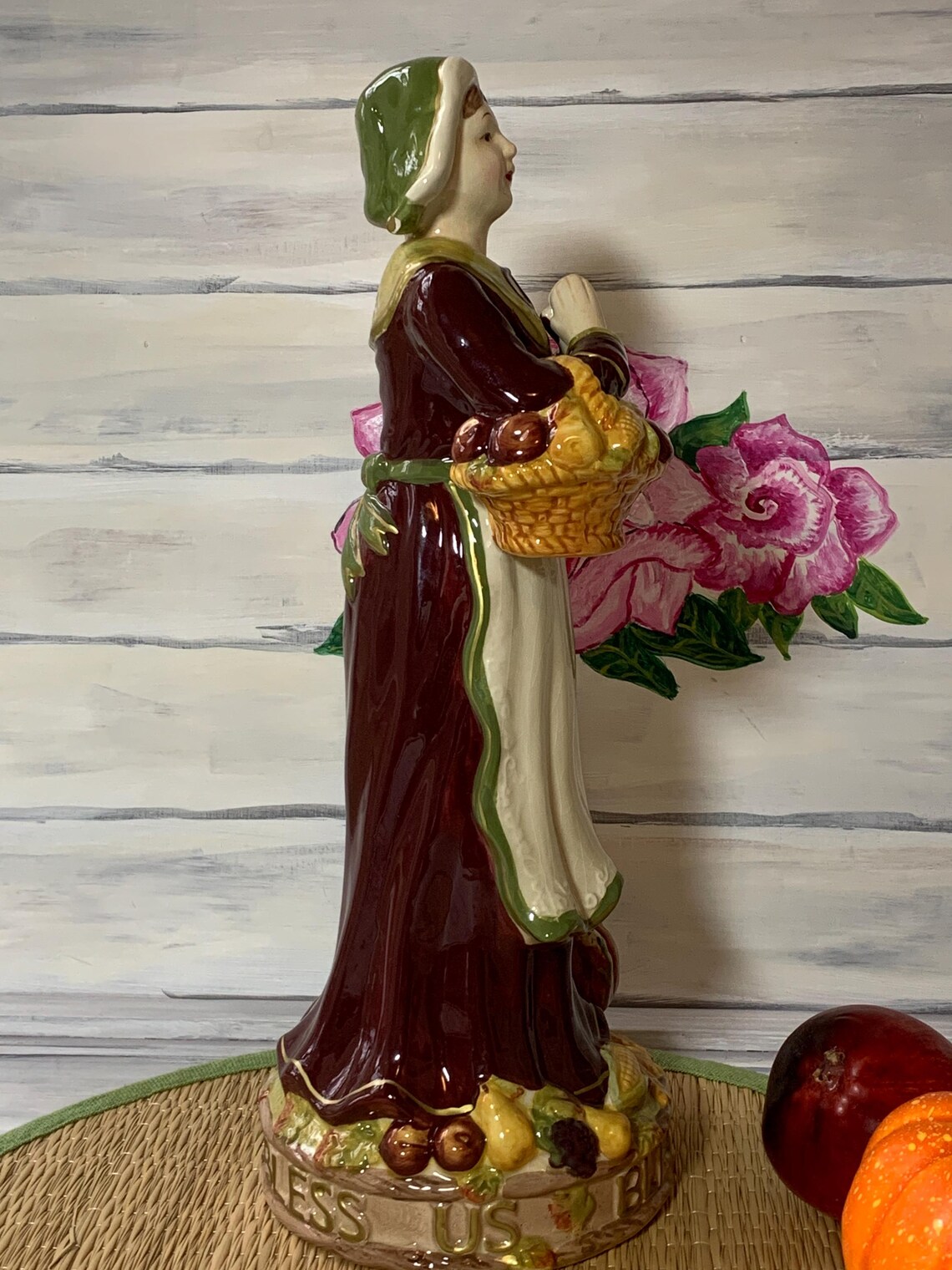 Vintage Kaldun & Bogle Porcelain Figurine, 'bless Us' Pilgrim Harvest ...