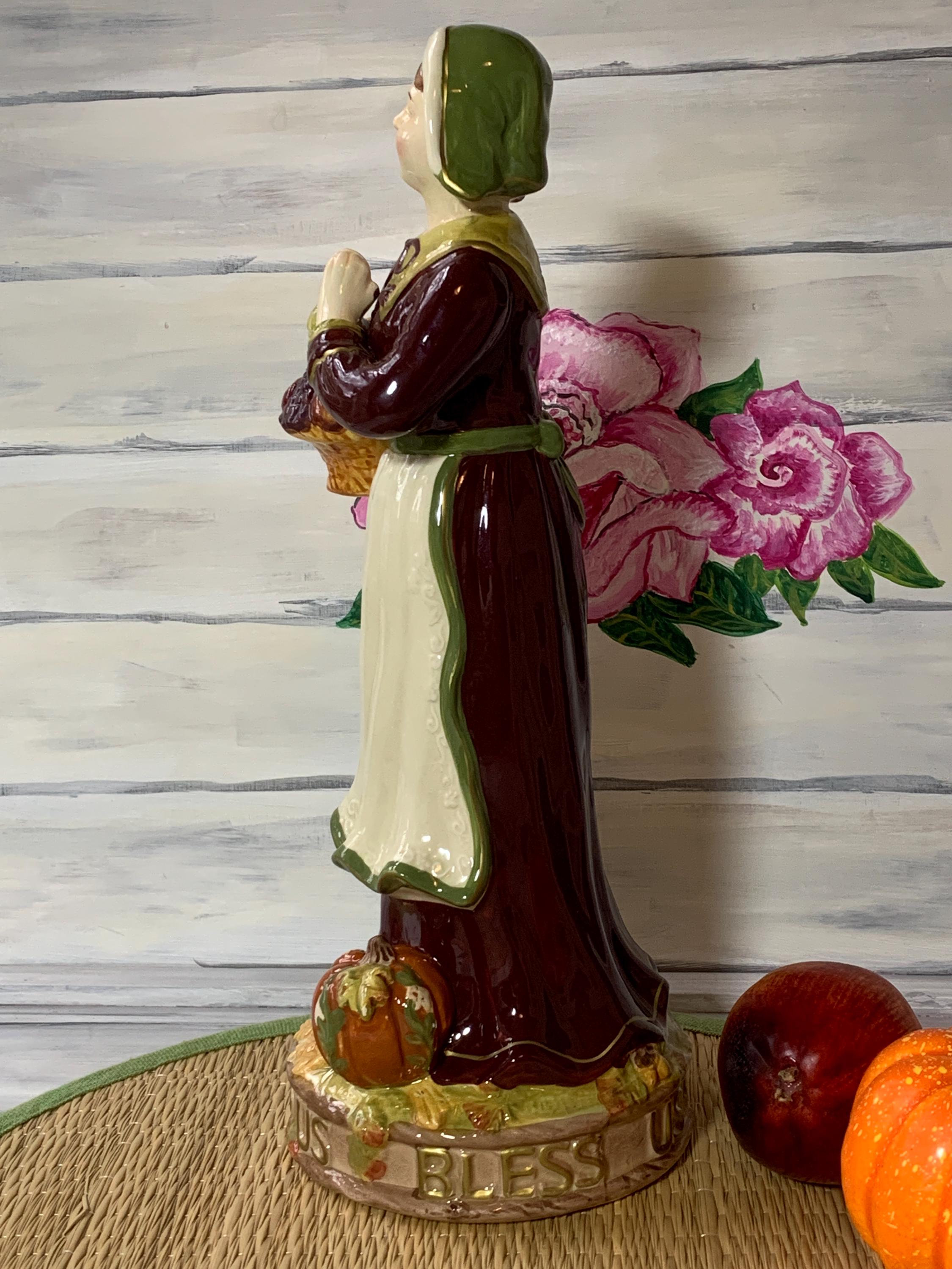 Vintage Kaldun & Bogle Porcelain Figurine, 'bless Us' Pilgrim Harvest ...
