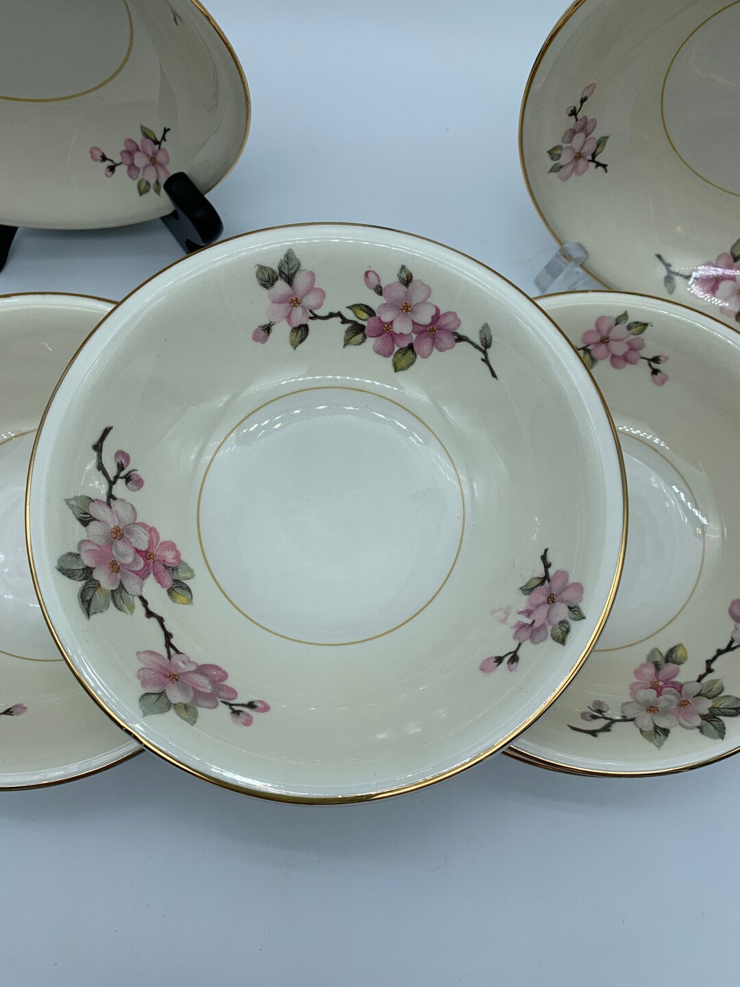 Vintage Homer Laughlin Apple Blossom Fruit or Dessert Bowls, Mid ...