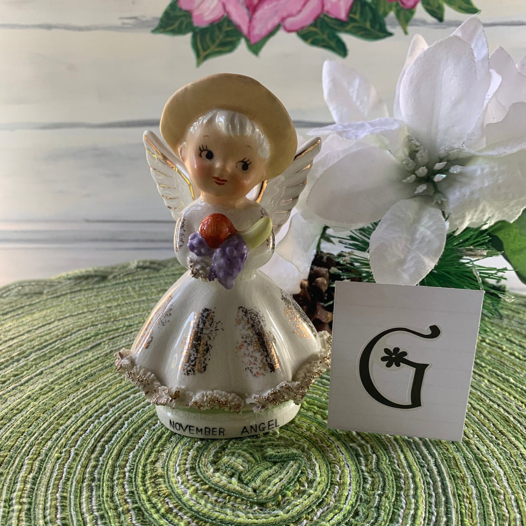 Cute Vintage Artmark Spaghetti Porcelain Angel Figurines for November ...