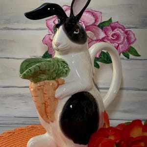 Vintage Fitz and Floyd Bunny Rabbit Pitcher IOB, 1 Qt. Collectible 1987 ...