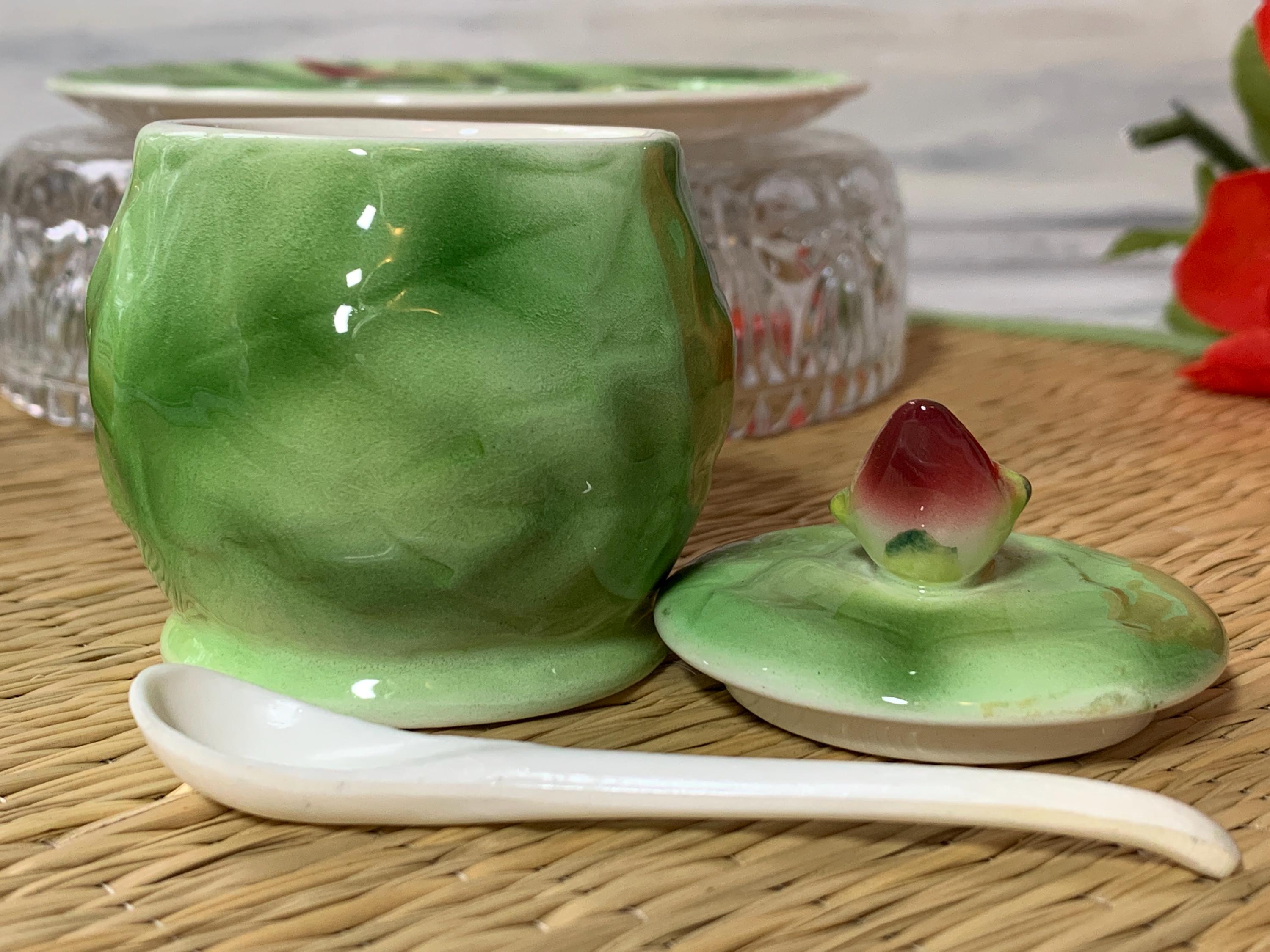 Vintage Minty 1950s PY Coronet Anthropomorphic Flower Cabbage Rose Jam ...