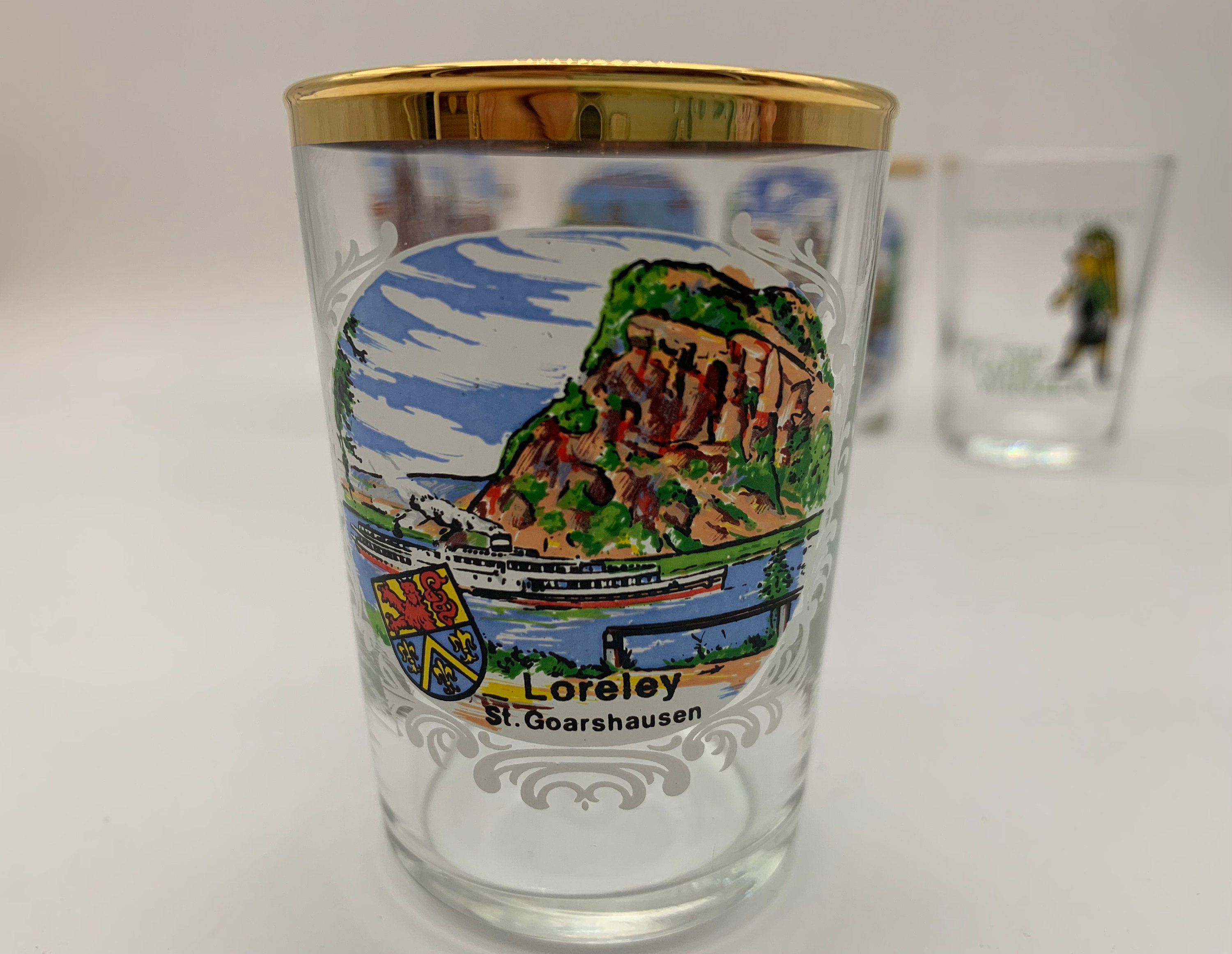 Vintage Souvenir German Shot Glass Barware, Loreley, Koln Rh.dom ...