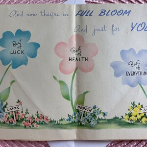 Vintage UNUSED Birthday Greeting Card With Envelope, Kitschy Mid Century Modern, Garden of Joy ...