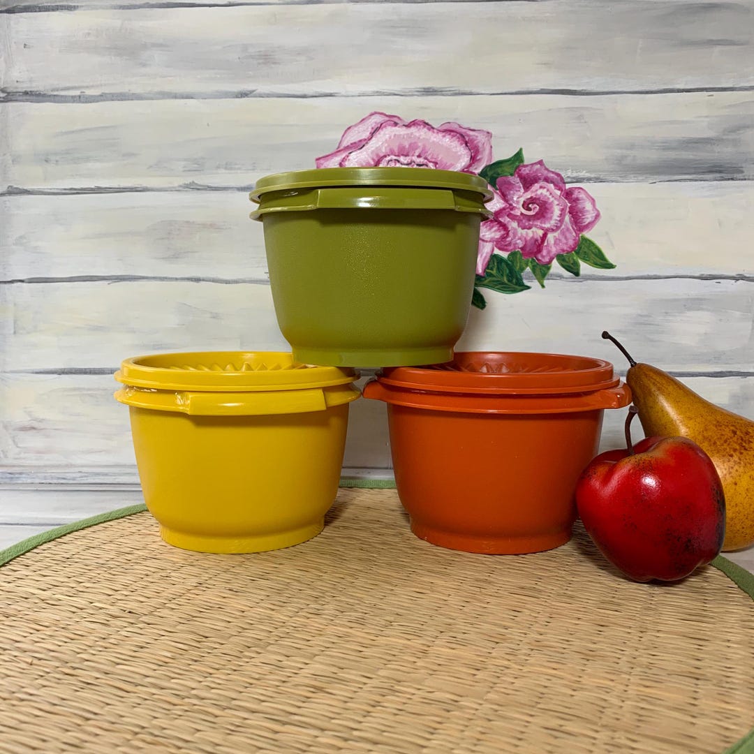 Set of 3 Vintage Round Tupperware Servalier Food Bowls Containers ...