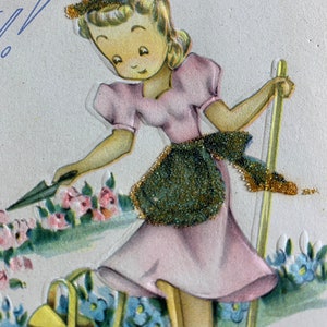 Vintage UNUSED Birthday Greeting Card With Envelope, Kitschy Mid Century Modern, Garden of Joy ...