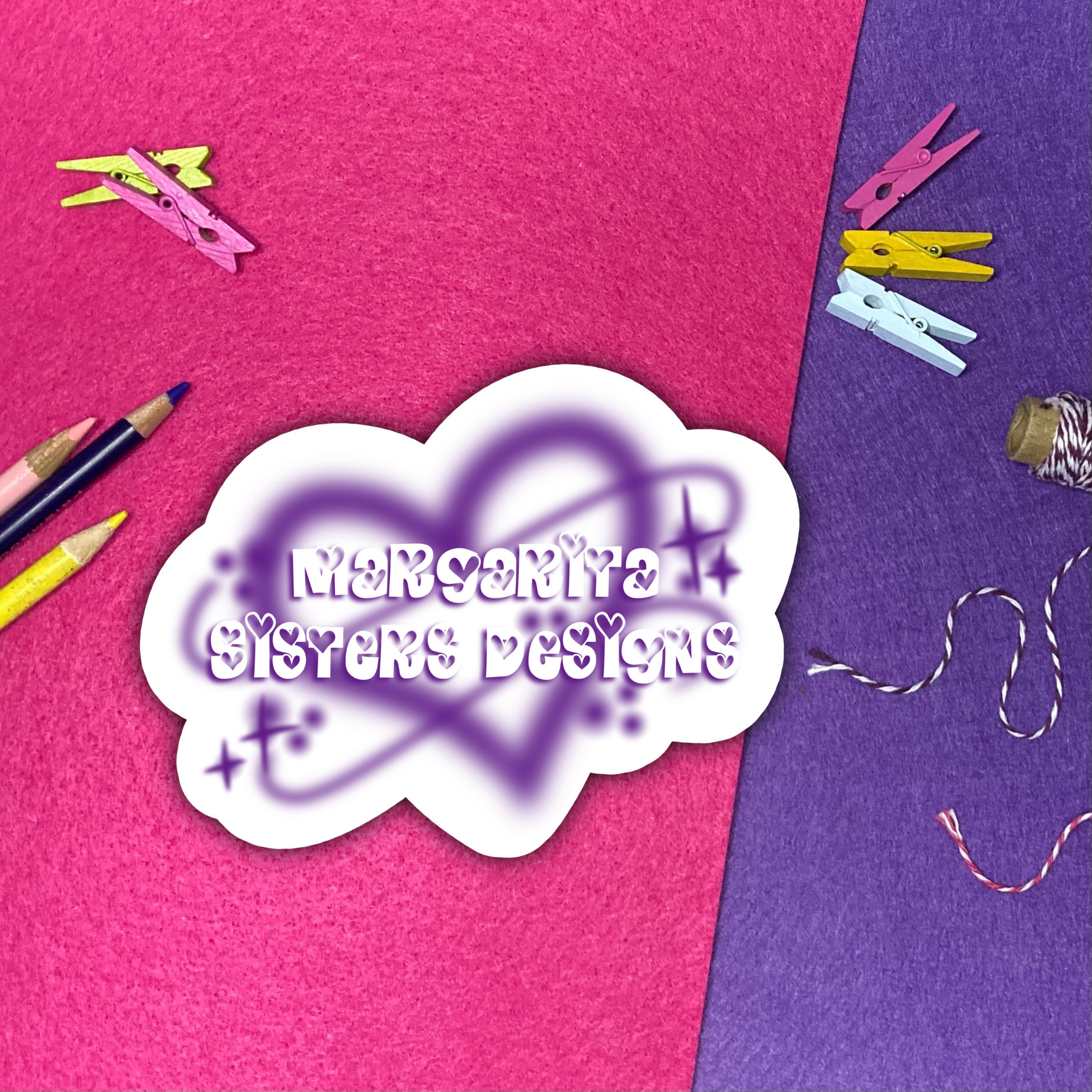 Custom 90s/y2k Airbrushed Name Sticker, Vinyl Decal, Cute 90s & Early ...