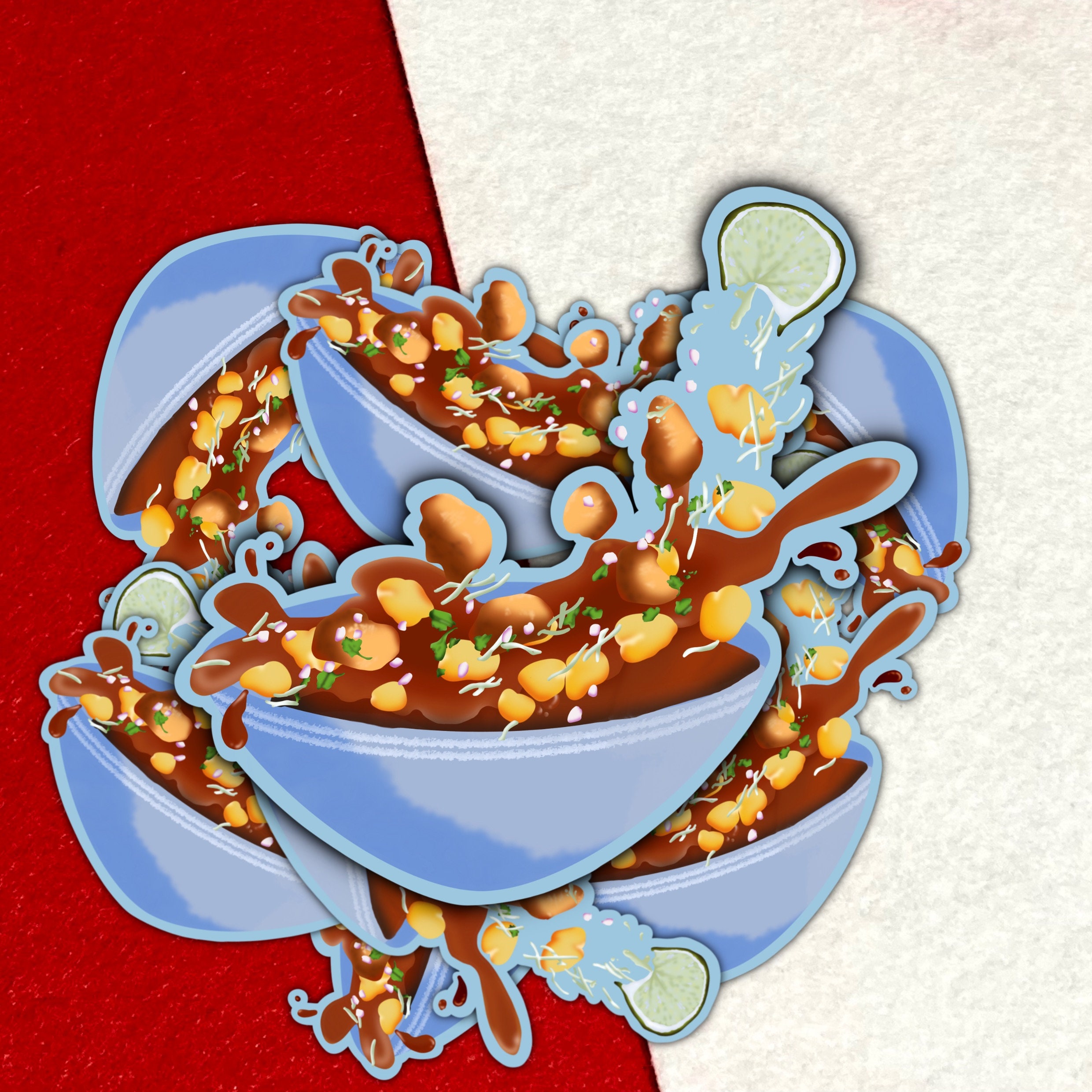 Deconstructed Pozole Sticker, Mexican Art Vinyl Decals, Waterproof ...