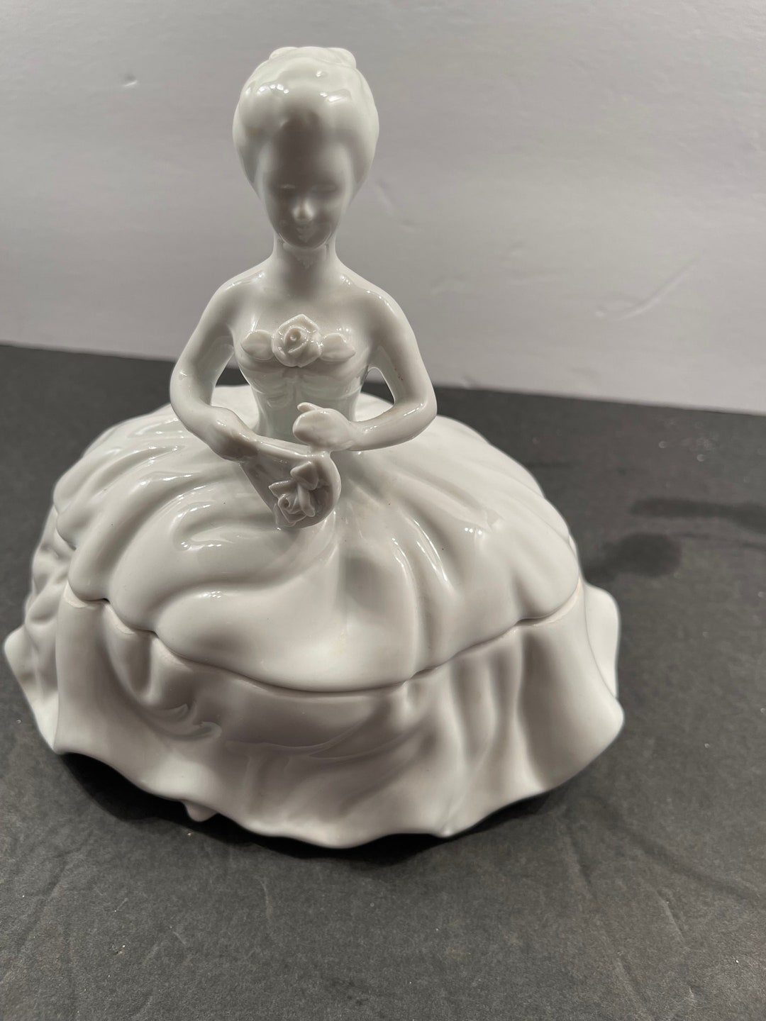 Vintage Kaldun and Bogle White Fancy Dress Lady Trinket Dish - Etsy