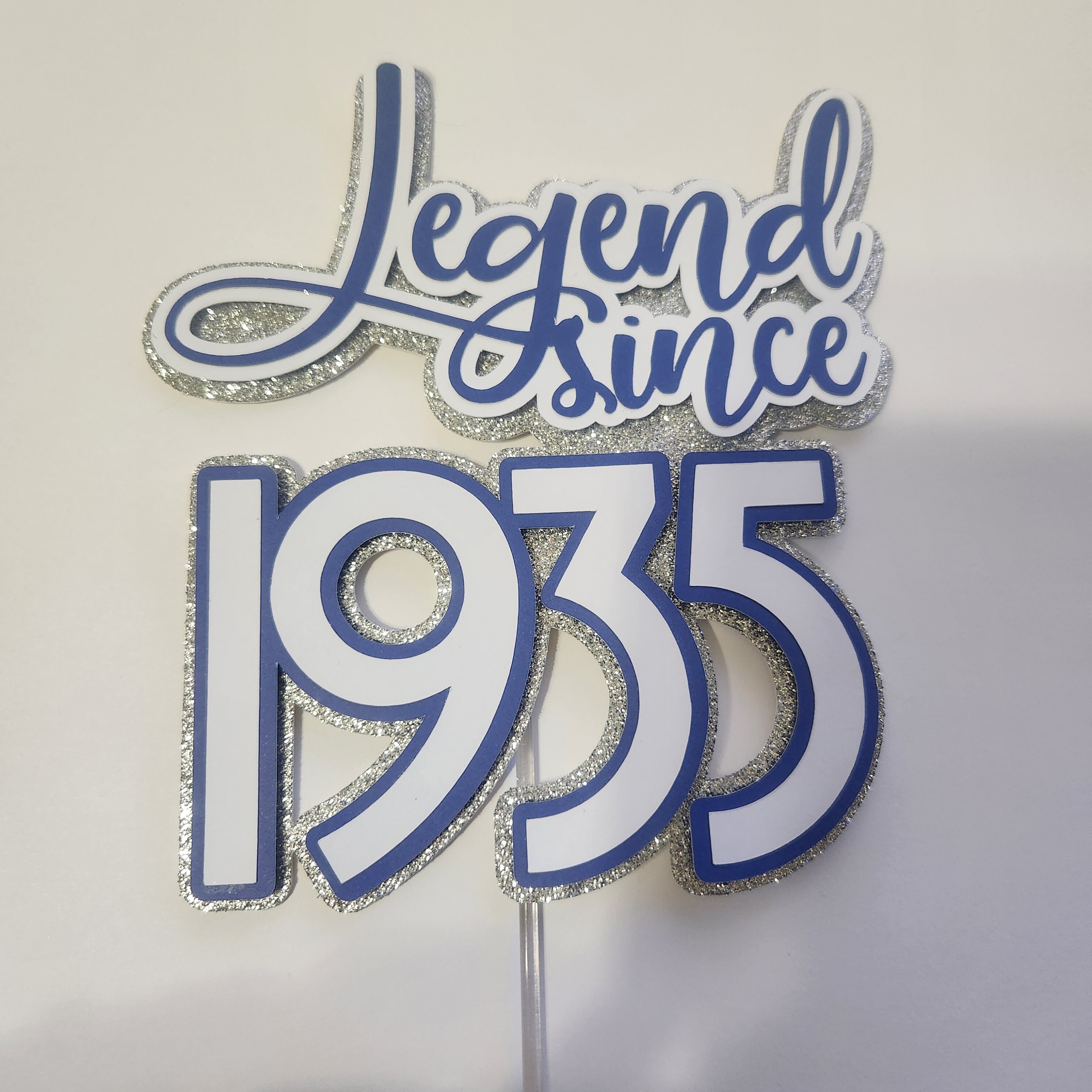 Legend Since Happy Birthday Gold Red Cake Topper Customizable - Etsy