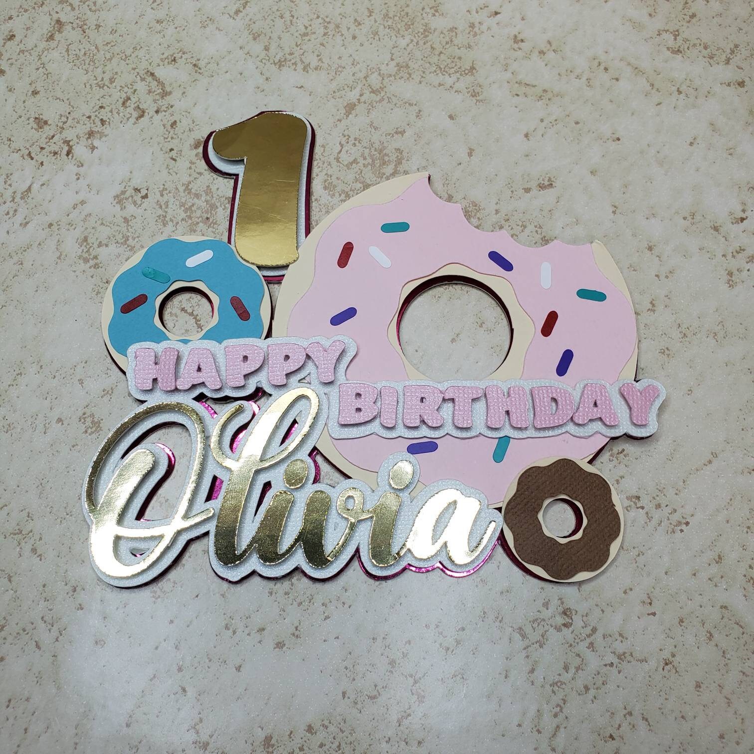 Customized Donut Cake Topper Donut Theme - Etsy