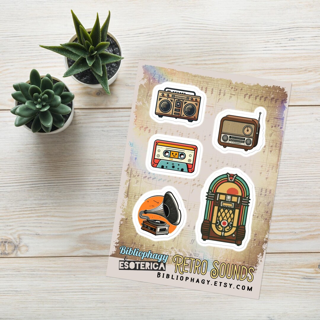 Retro Music Sticker Sheet for Fans of Oldies, Vintage, Antique Music ...