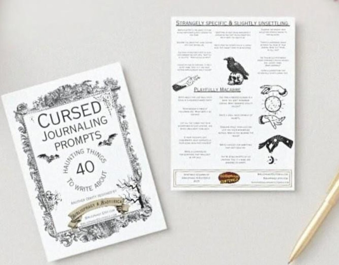 40 Cursed Journal Prompts, Printable Writing Inspiration (digital ...