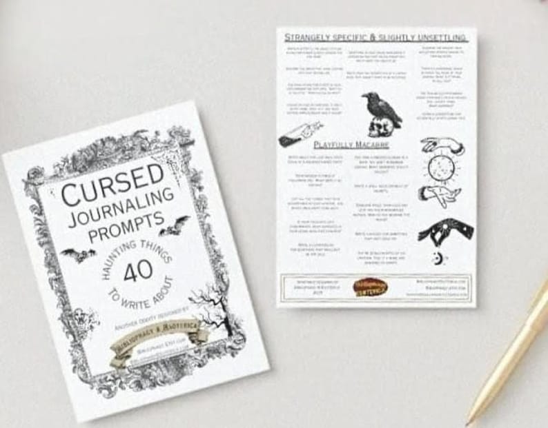 40 Cursed Journal Prompts, Printable Writing Inspiration (digital ...