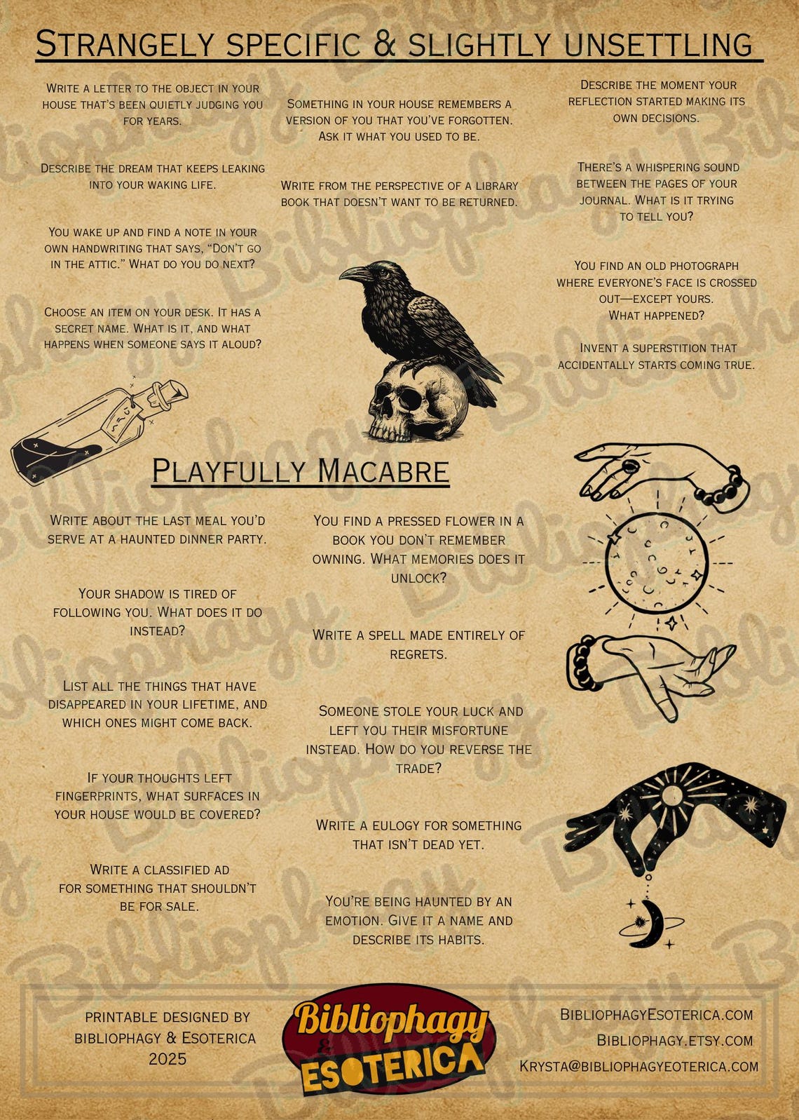 40 Cursed Journal Prompts, Printable Writing Inspiration (digital ...