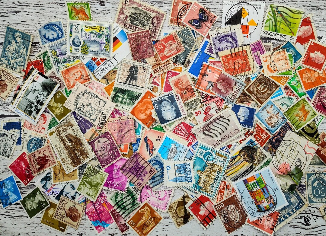 Worldwide Used Postage Stamps: Assorted Lot for Junk Journals & Crafts ...