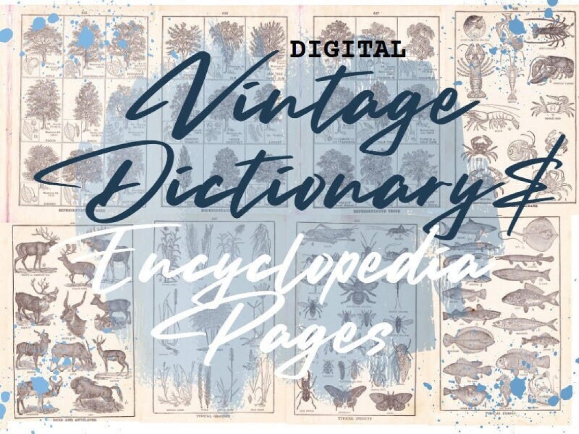 Printable Vintage Dictionary Pages & Encyclopedia Pages, Instant ...