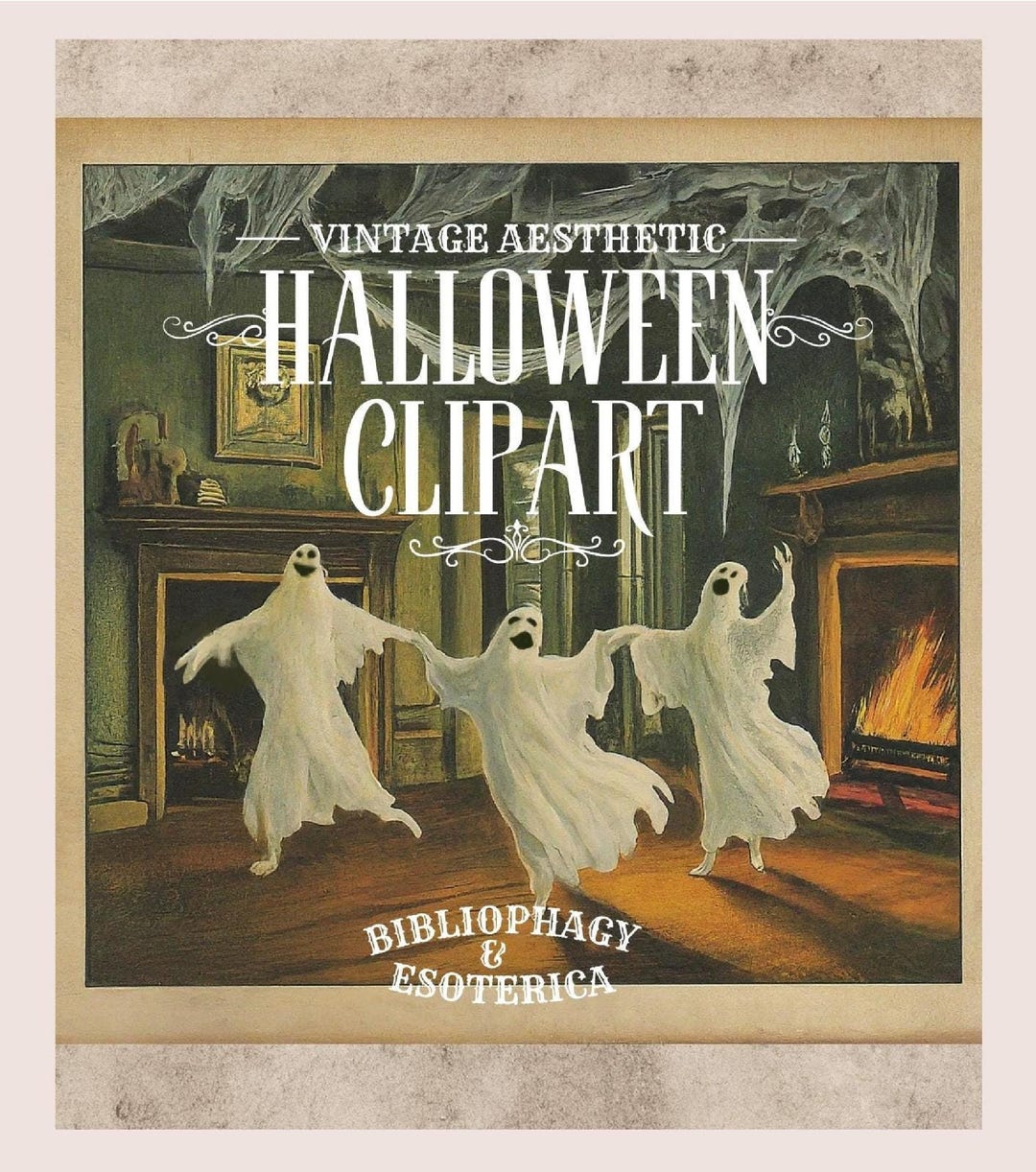 Retro Halloween Clip Art: 30 Spooky Vintage Graphics (digital Download ...