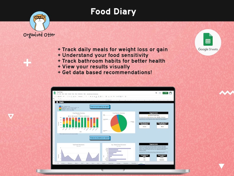 Food Diary Google Sheets Template for Tracking Meals, and Food ...