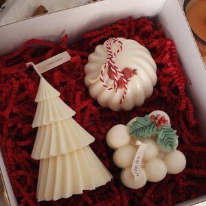 Christmas Gift Set – Tree Candle, House Candle, Metal Stand, Holiday ...