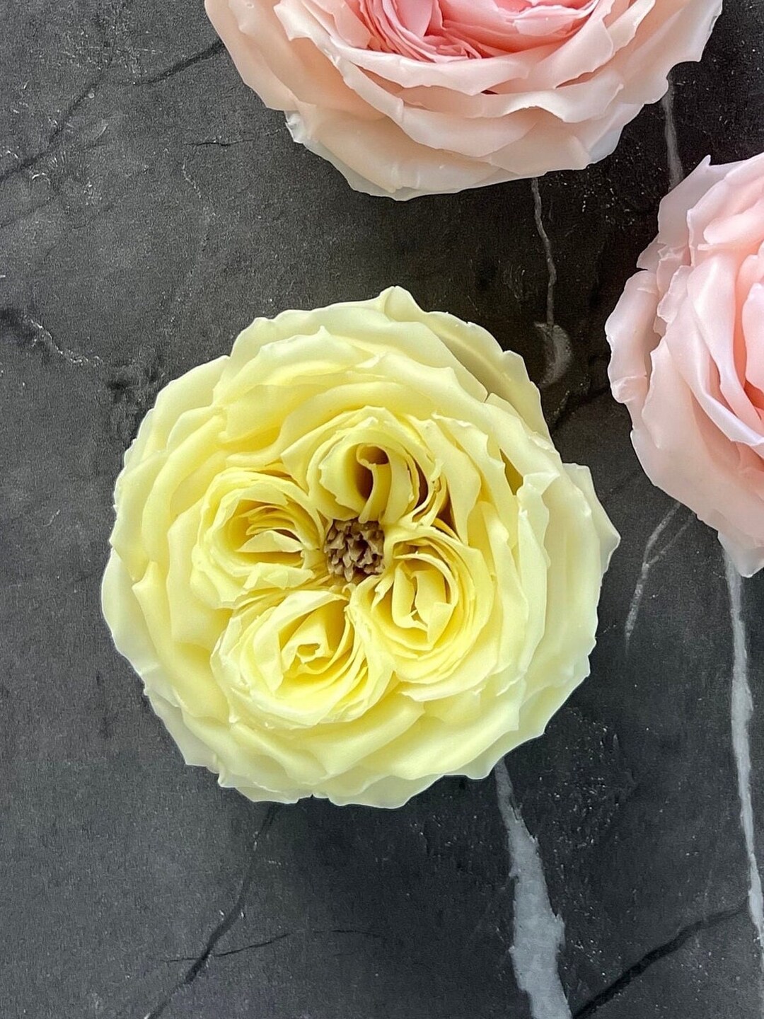 English Lemon Rose Flower Candle - Etsy