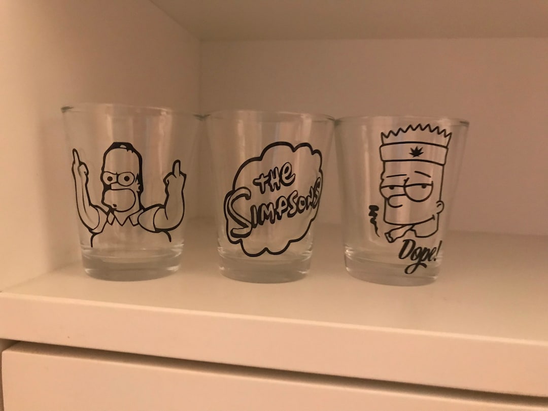 The Simpsons Shot Glasses - Etsy