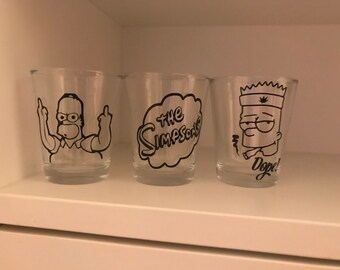 The Simpsons Shot Glass - Etsy