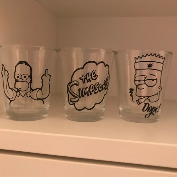 The Simpsons Shot Glasses - Etsy