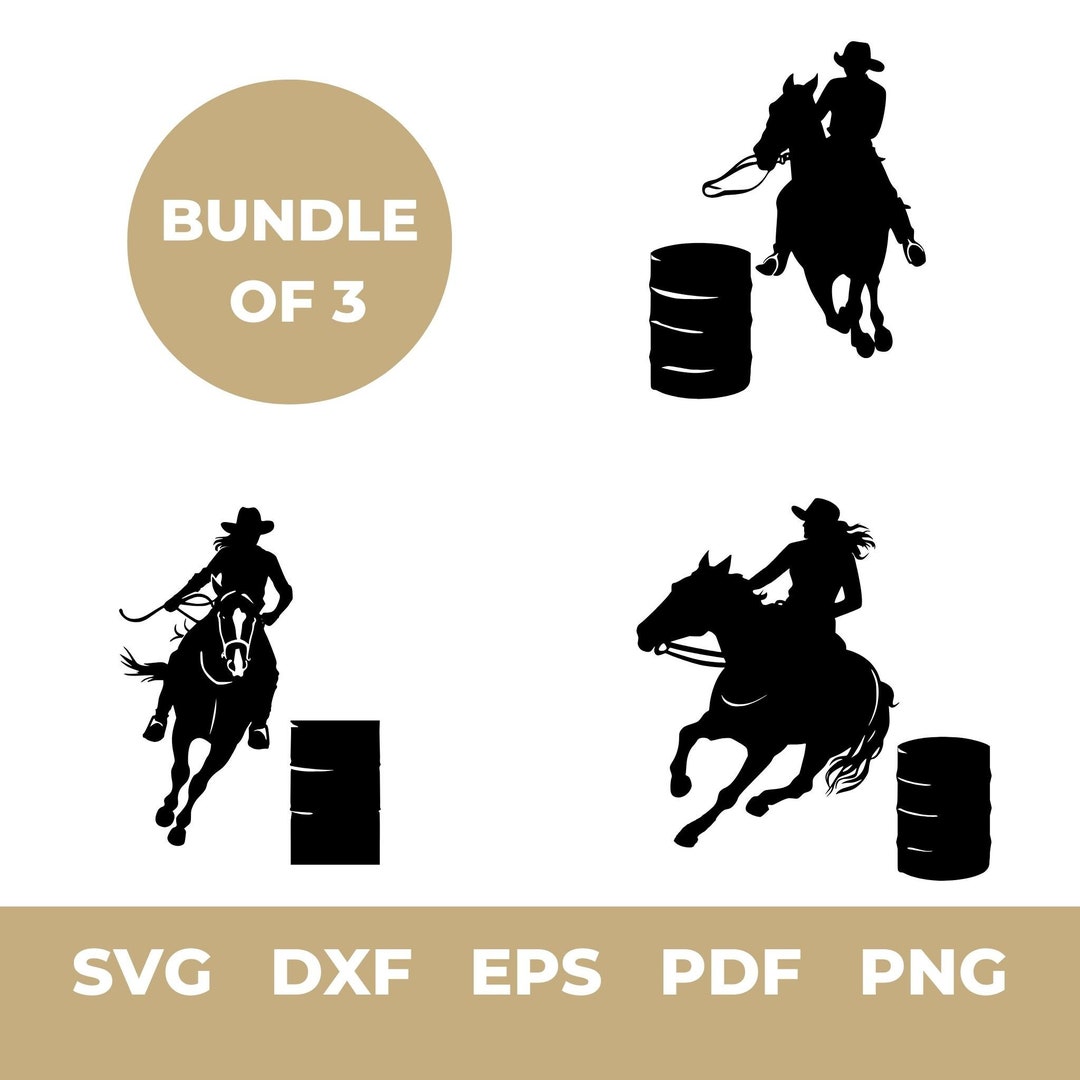 Barrel Racing SVG Bundle | Barrel Racer Decal | Horse Racing SVG ...