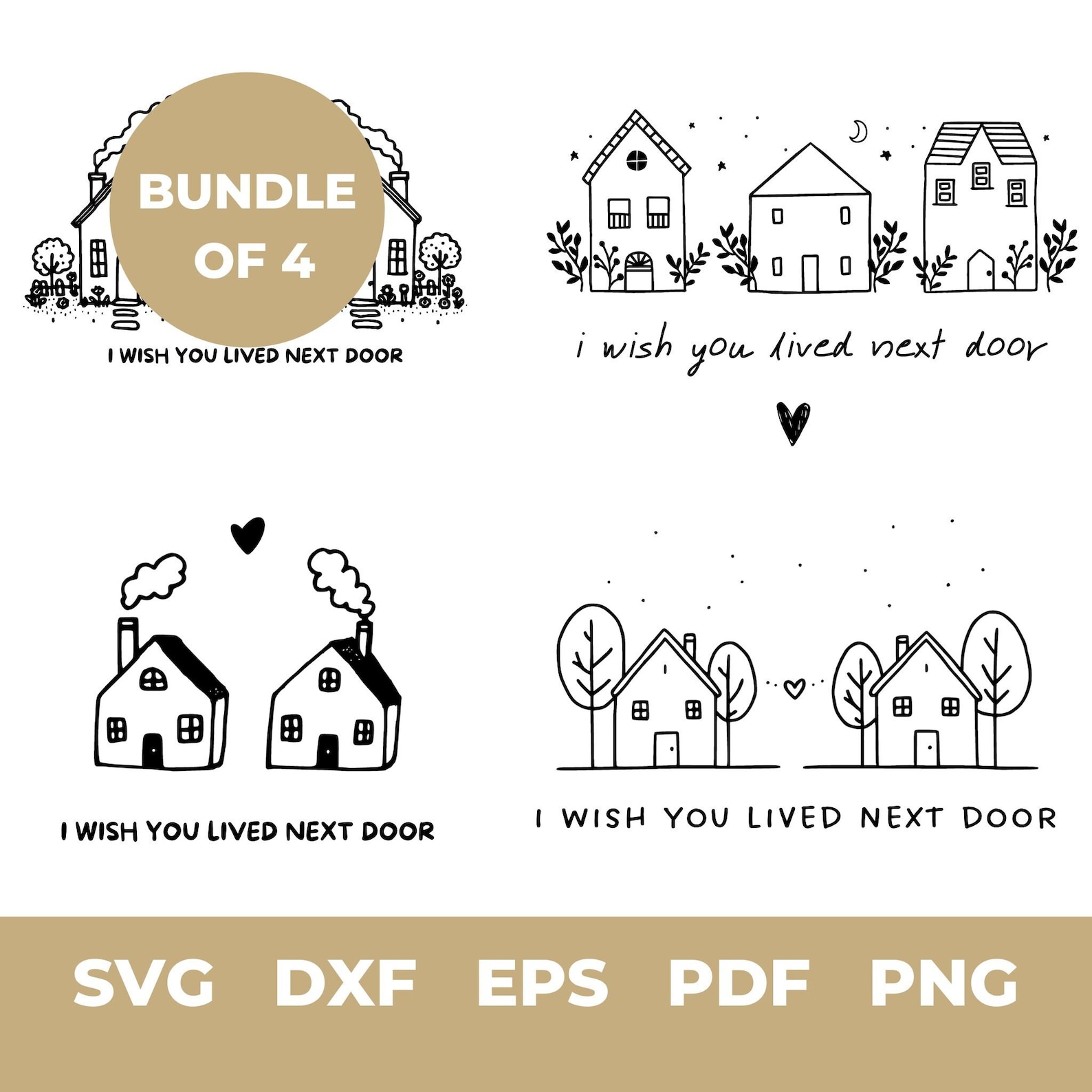 I Wish You Lived Next Door SVG Bundle | Best Friends SVG | Long ...
