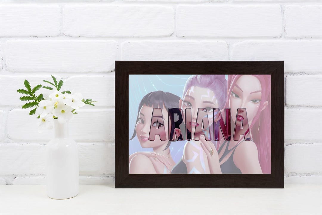 Personalized Huntrix Name Print: Cartoon Bedroom Wall Art - Etsy