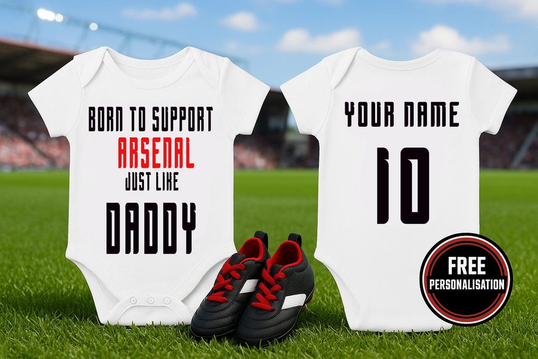 Arsenal Baby Bodysuit: Born to Support Football Team - Etsy