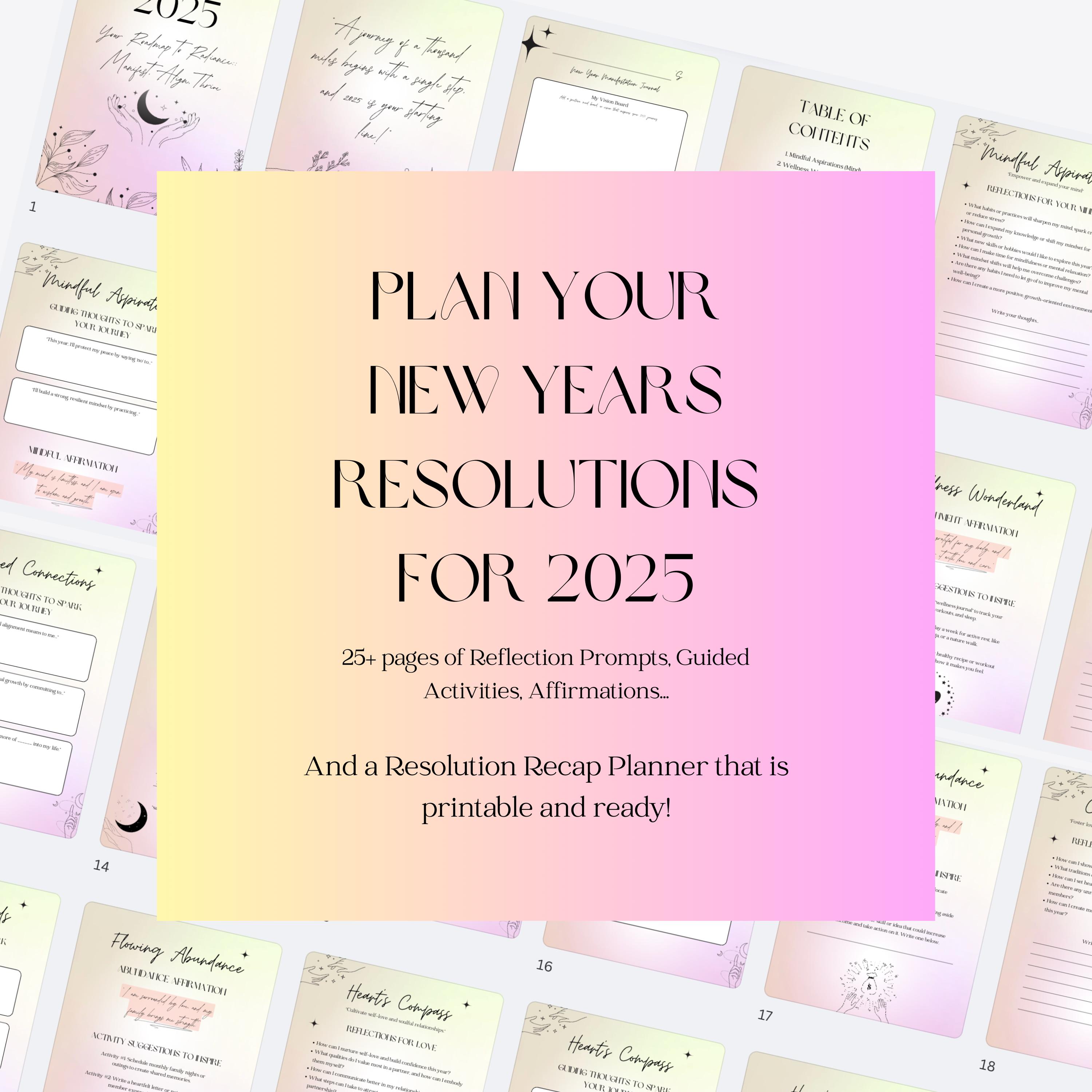 2025 Manifestation & New Years Resolution Journal Early Intentions ...