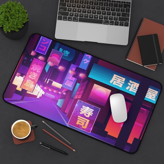 Japanese Desk Mat Anime Desk Mat Anime City Desk Mat Manga | Etsy