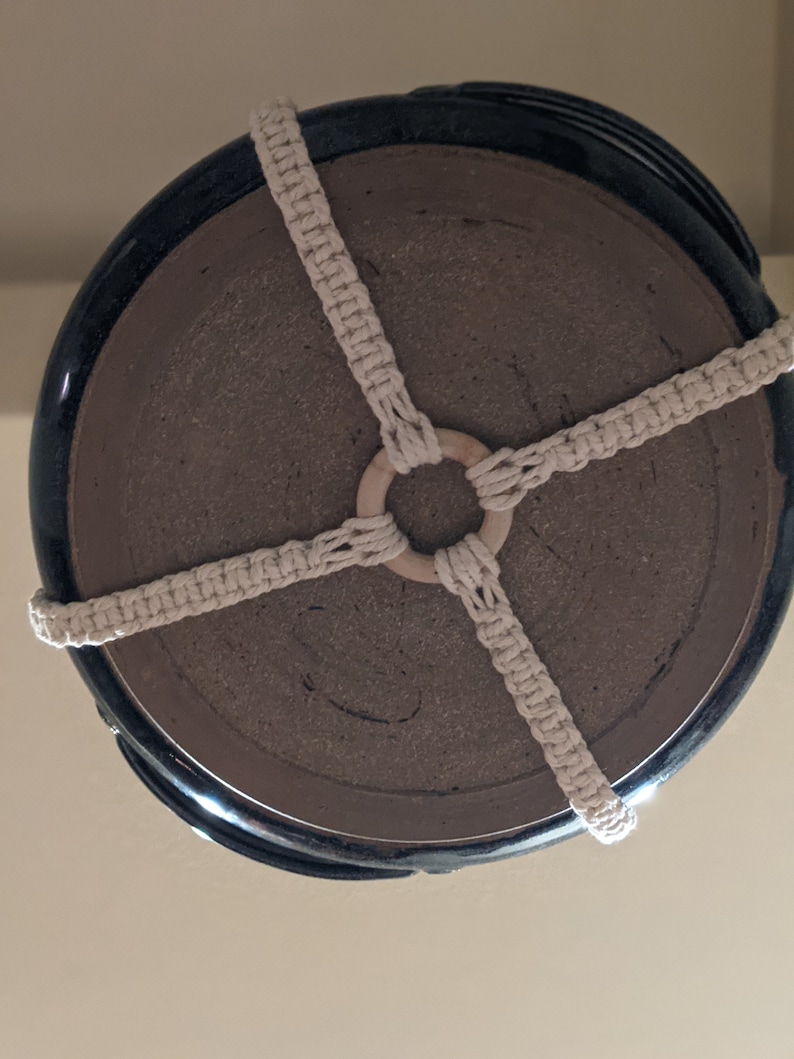 Large, No Tassel, Handmade Macrame Holder for Planter, Plate, Large ...