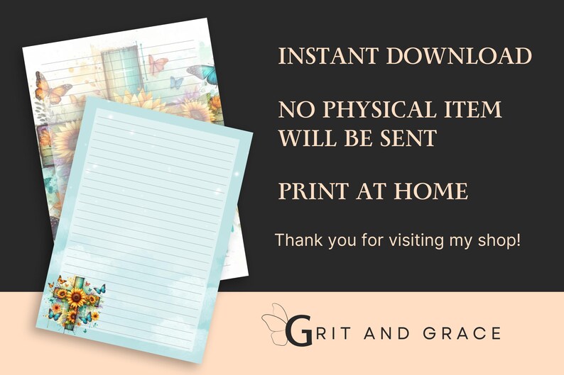 Cross Themed Printable Journal Paper, Lined and Unlined Stationery ...