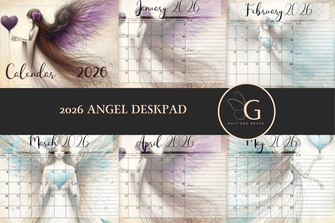 2026 Angel Desk Pad, Angel Calendar, Angel Planner, Angel Wall Calendar ...