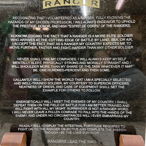 Ranger Creed Wall Decor - Etsy