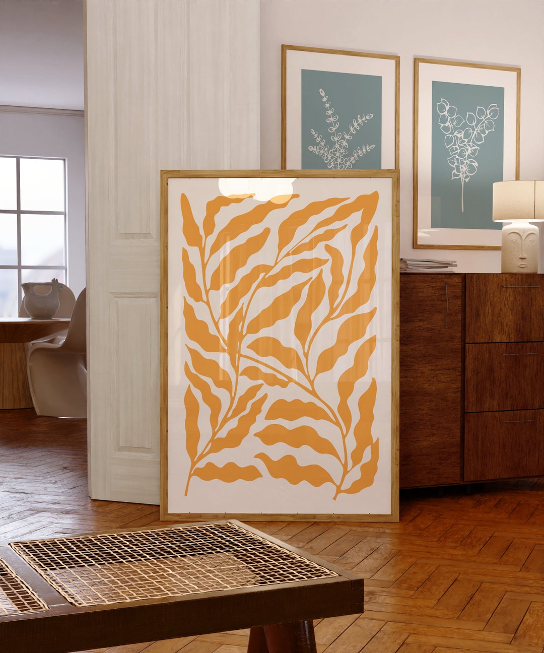 Henri Matisse Inspired Abstract Colourful Yellow Botanical Art Print ...