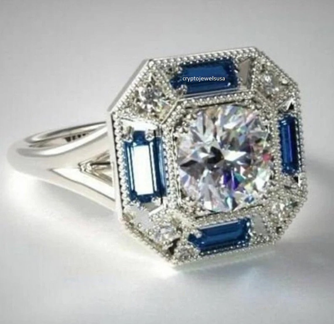 Art Deco Vintage Style Women Ring Art Deco Ring Milgrain - Etsy