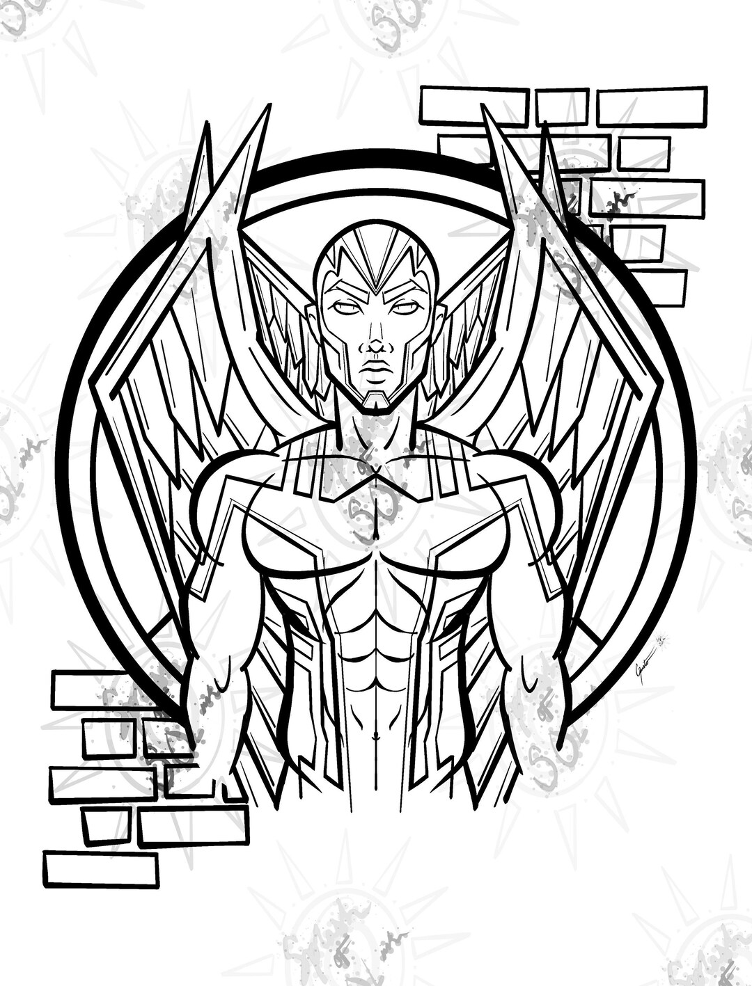 Angel, Psylocke X-MEN 5pc. Coloring Page Set, Large Print - Etsy