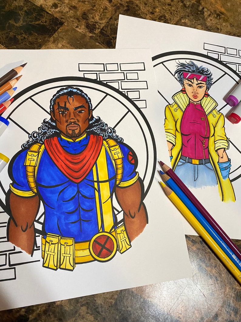 Beast, Rogue X-MEN 5pc. Coloring Page Set, Large Print - Etsy