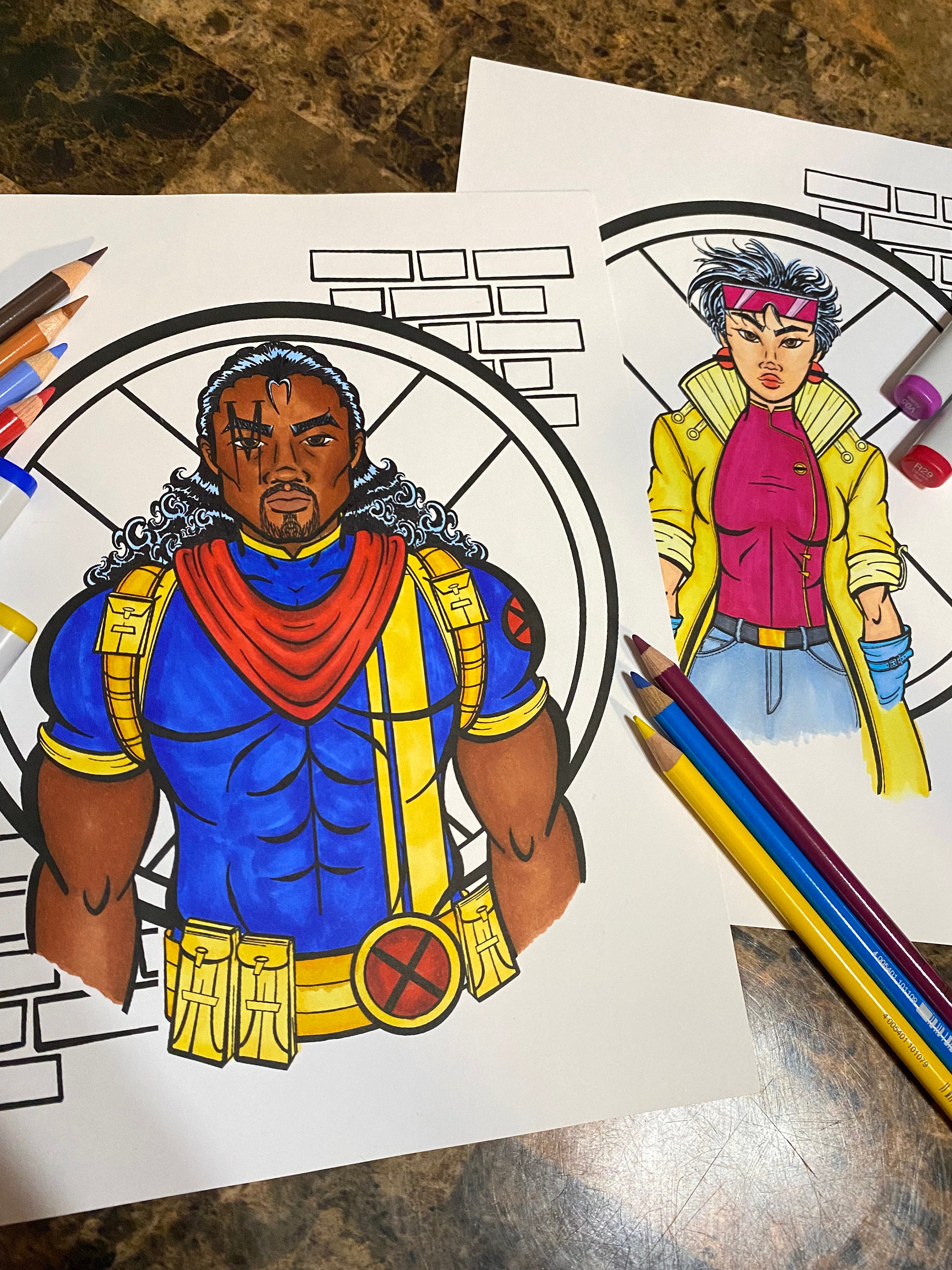 Beast, Rogue X-MEN 5pc. Coloring Page Set, Large Print - Etsy